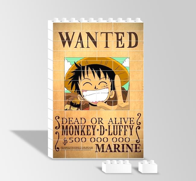 One Piece - Monkey D Luffy - Wanted - Yapboz Resim - Tablohane