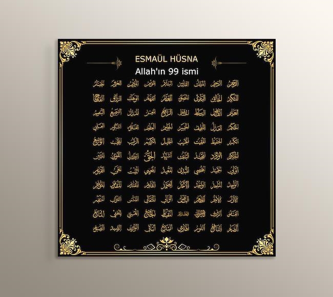 Allahin 99 Ismi Sml Tablo Esma l H sna T rk e Meal Allah n 99